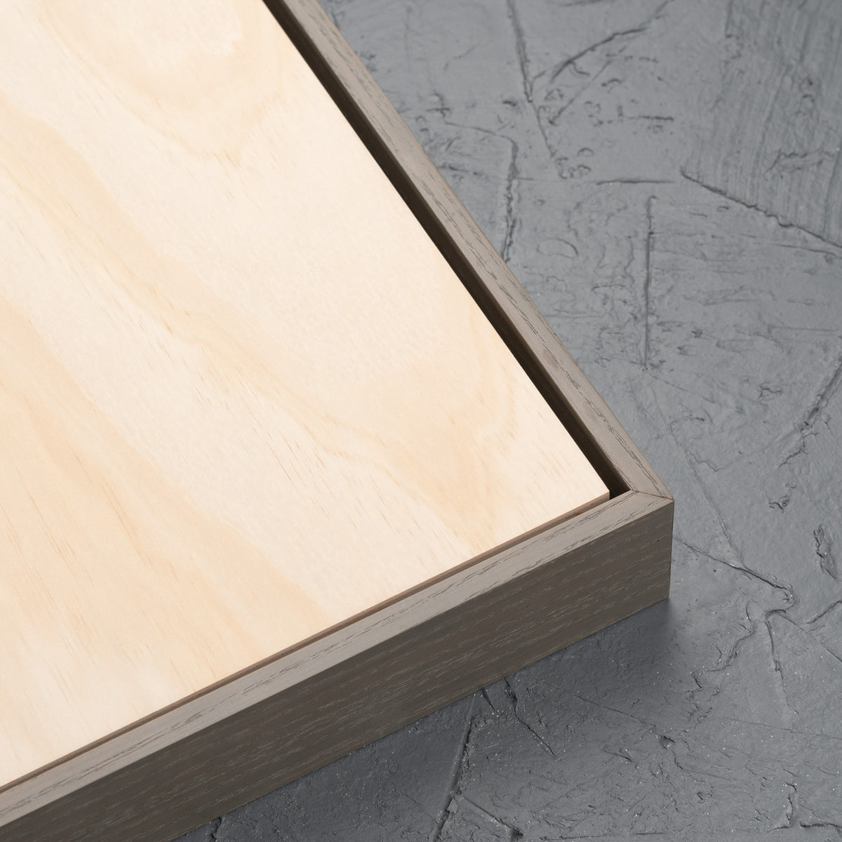 Warm Grey Floating Frame with Premium Pine Art Board - Square/Rectangl ...